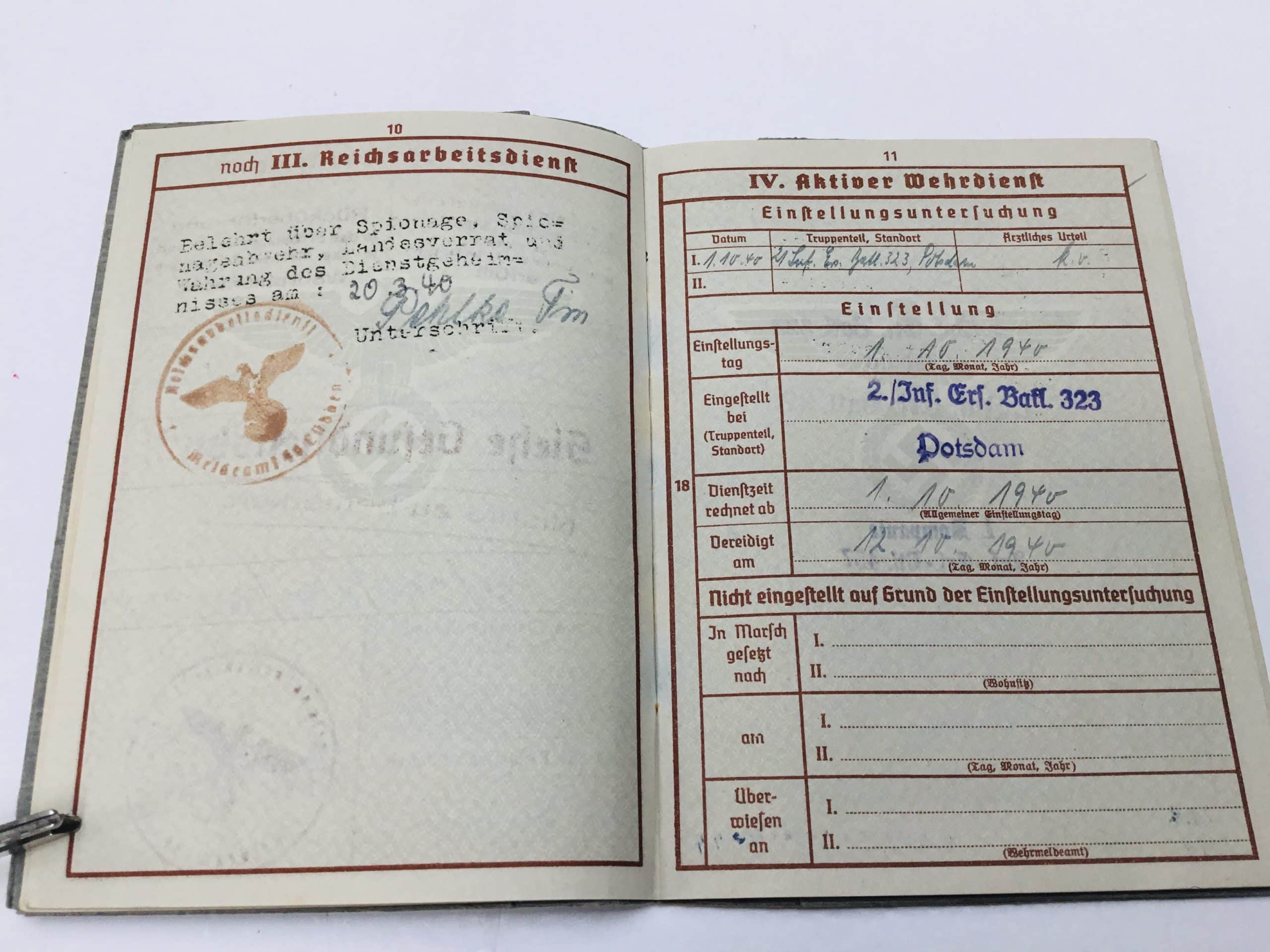 Wehrpass 123. Infanterie Division - Cholm - Demjansk 1942 - Corridor ...