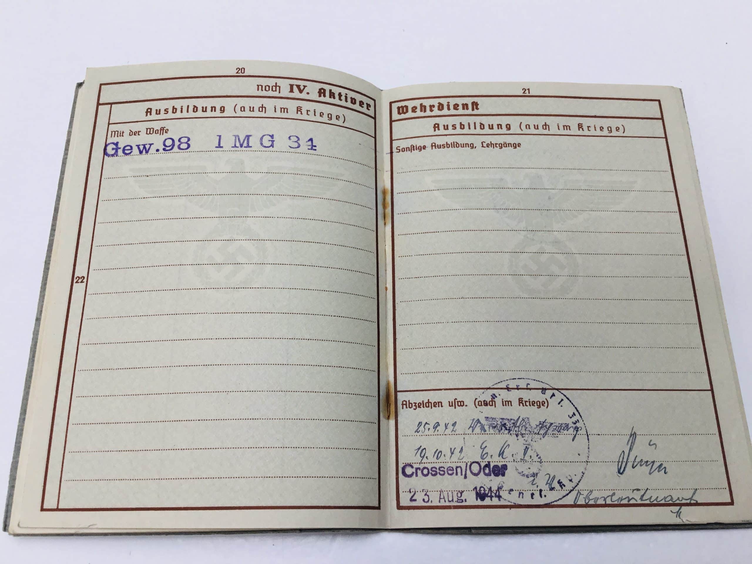 Wehrpass 123. Infanterie Division - Cholm - Demjansk 1942 - Corridor ...